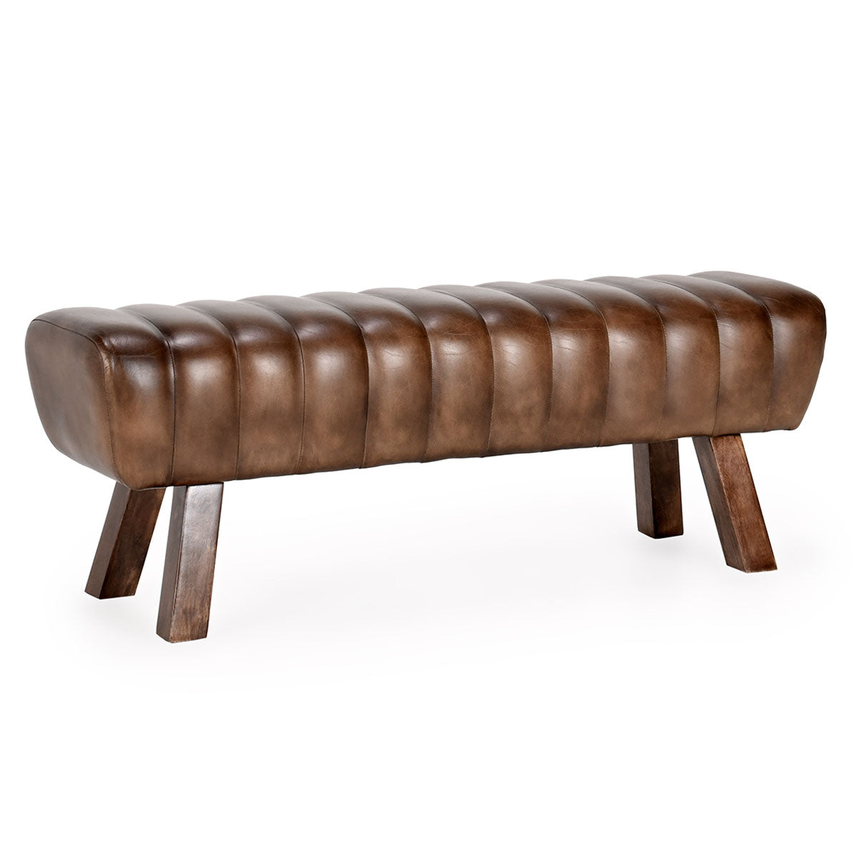 Antique Brown Leather Bench 50" – Cokas Diko Home