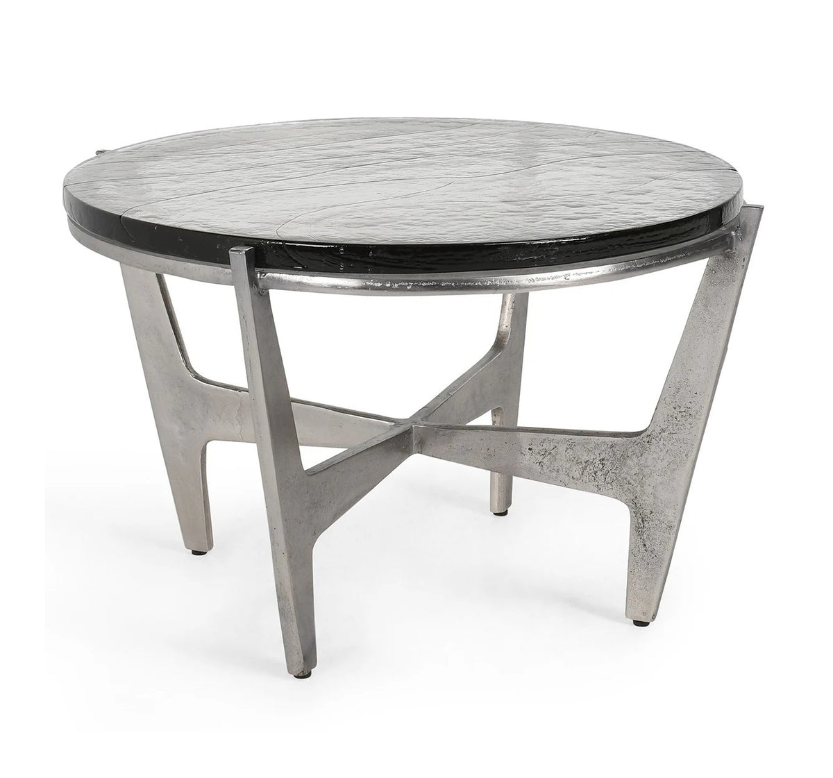 Antique Silver Round Coffee Table 30" – Cokas Diko Home