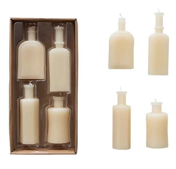 Set of 4 Vintage Bottle Candles in Box – Cokas Diko Home
