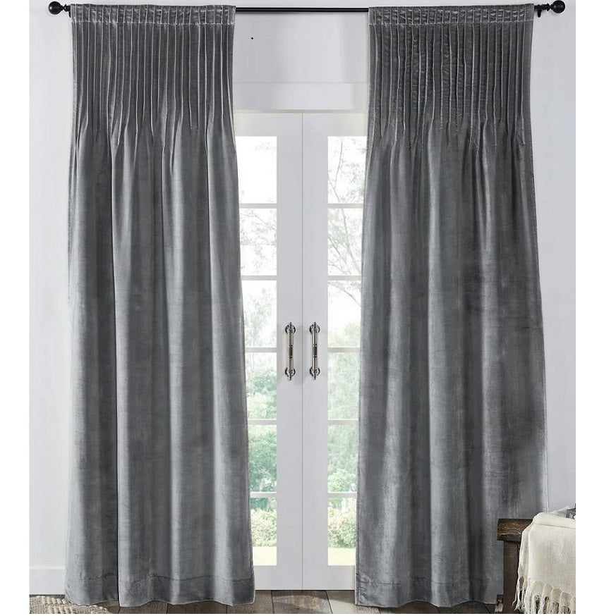 Lenore Velvet Drape Steele Blue – Cokas Diko Home